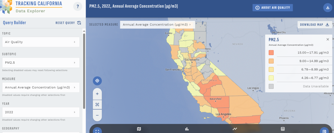 Data Explorer: California Environmental Health - Public Health Institute